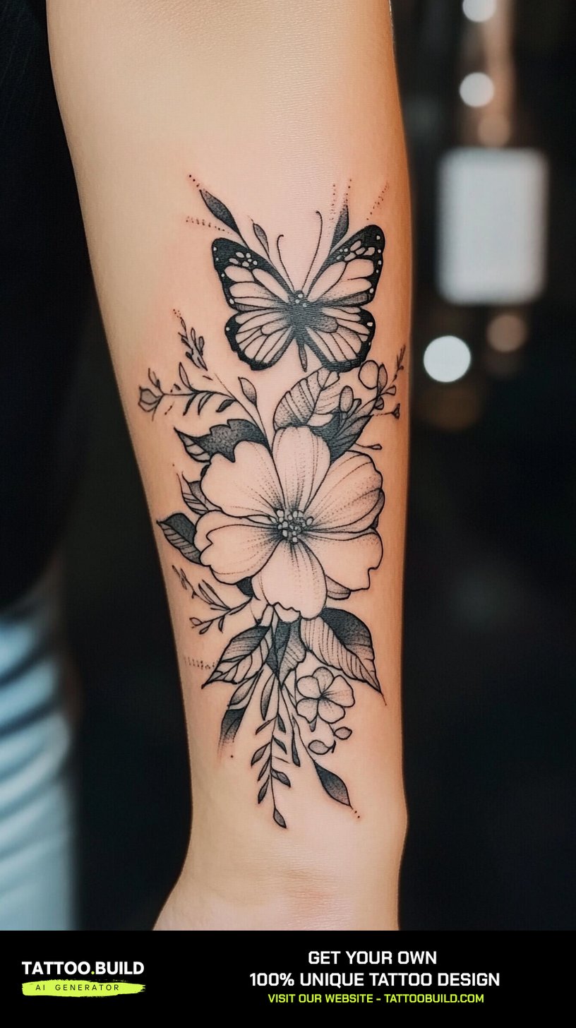 Women's Floral Lower Arm Tattoo: Embrace Elegance and Individuality ...