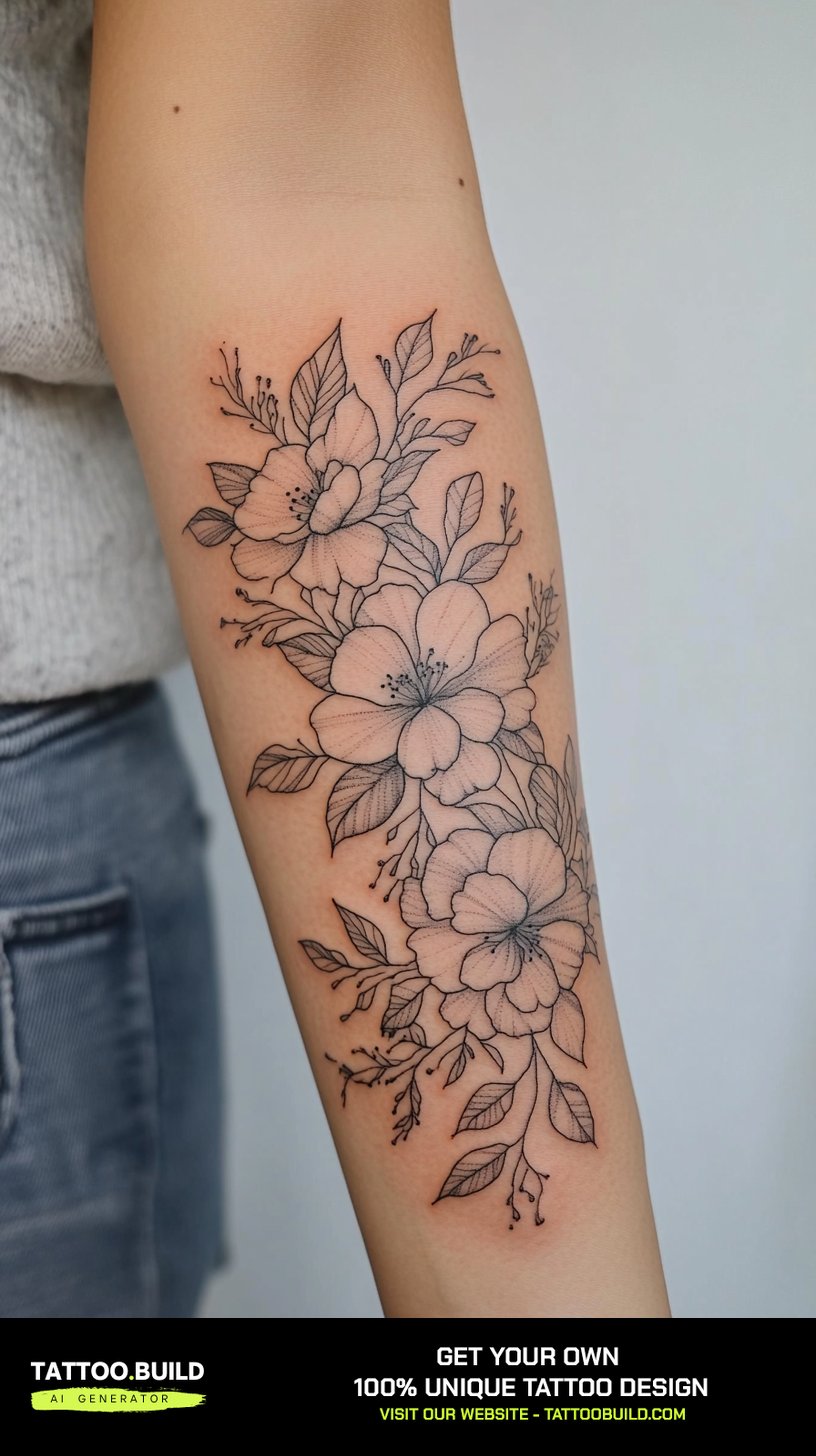 Women's Floral Lower Arm Tattoo: Embrace Elegance and Individuality ...