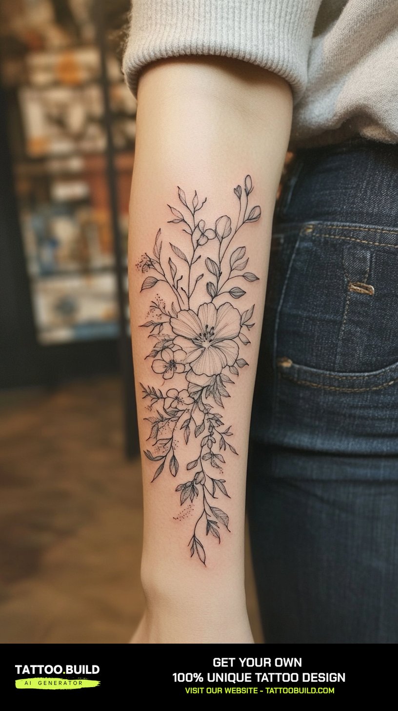Women's Floral Lower Arm Tattoo: Embrace Elegance and Individuality - Tattoo Build