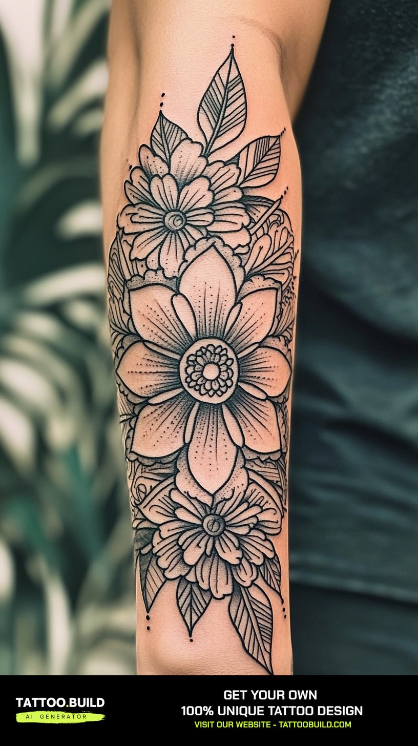 Women's Floral Lower Arm Tattoo: Embrace Elegance and Individuality - Tattoo Build