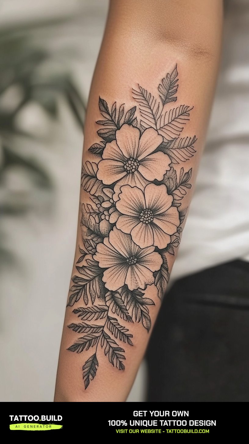 Women's Floral Lower Arm Tattoo: Embrace Elegance and Individuality ...