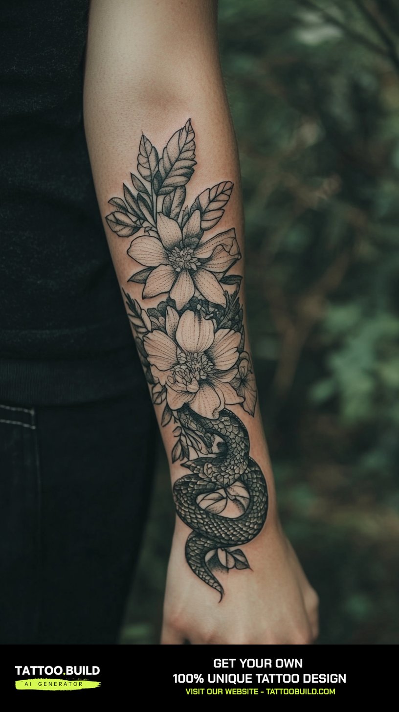Women's Floral Lower Arm Tattoo: Embrace Elegance and Individuality ...