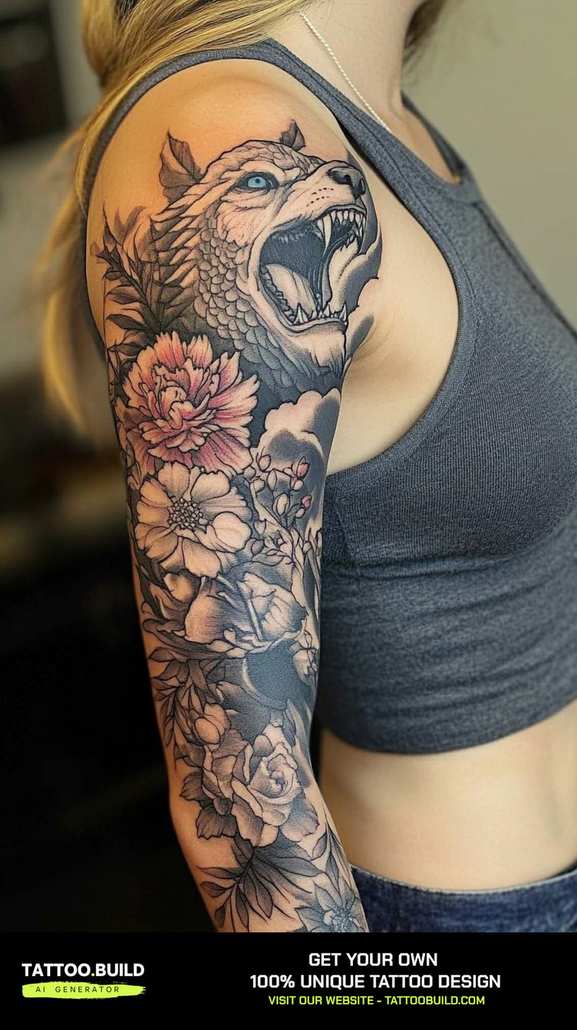 Beautiful Women’s Floral Upper Arm Tattoo Ideas - Tattoo Build