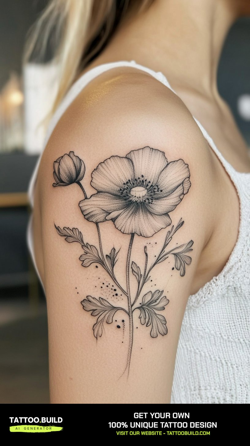 Beautiful Women’s Floral Upper Arm Tattoo Ideas - Tattoo Build
