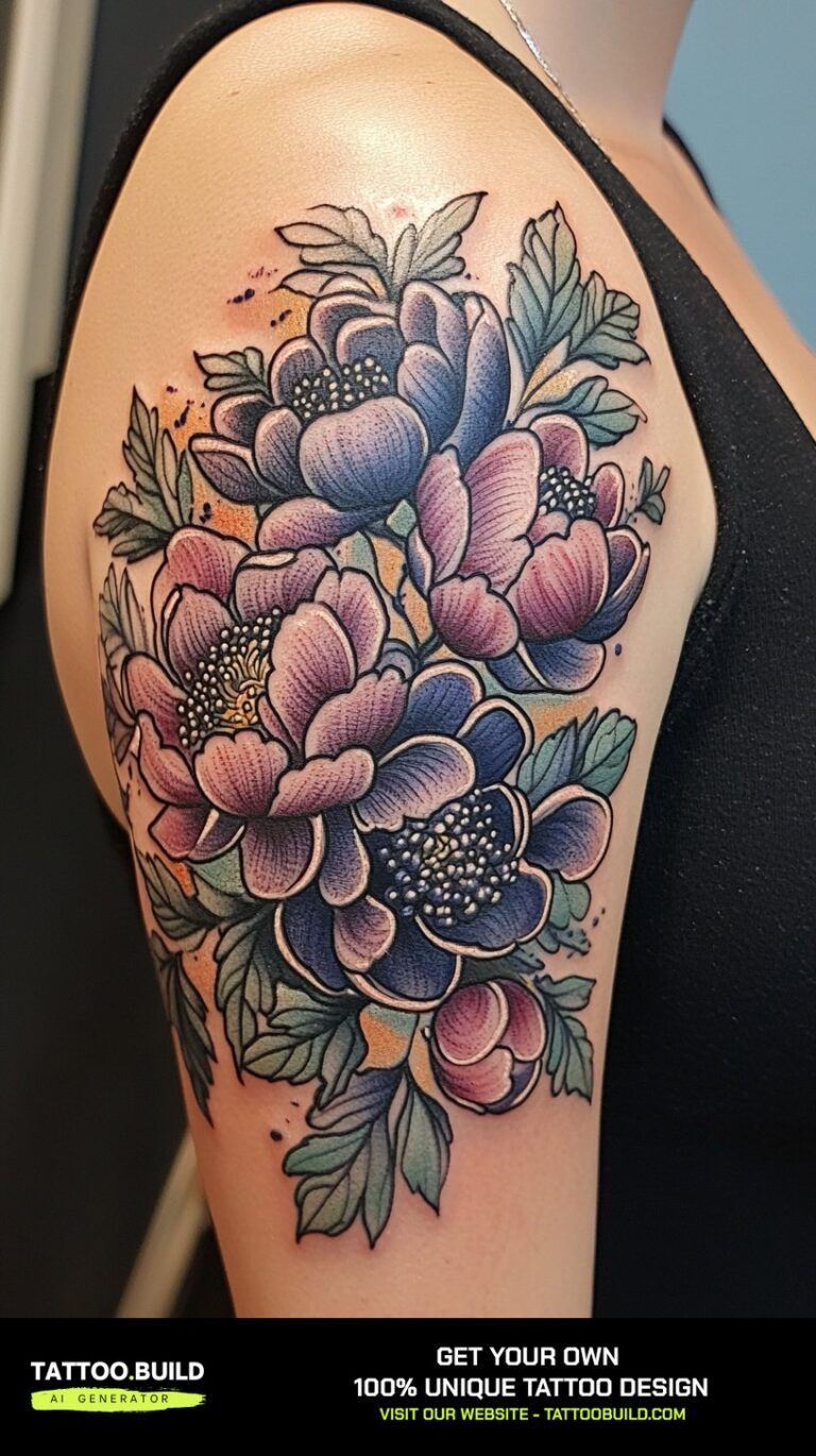 Beautiful Women’s Floral Upper Arm Tattoo Ideas - Tattoo Build
