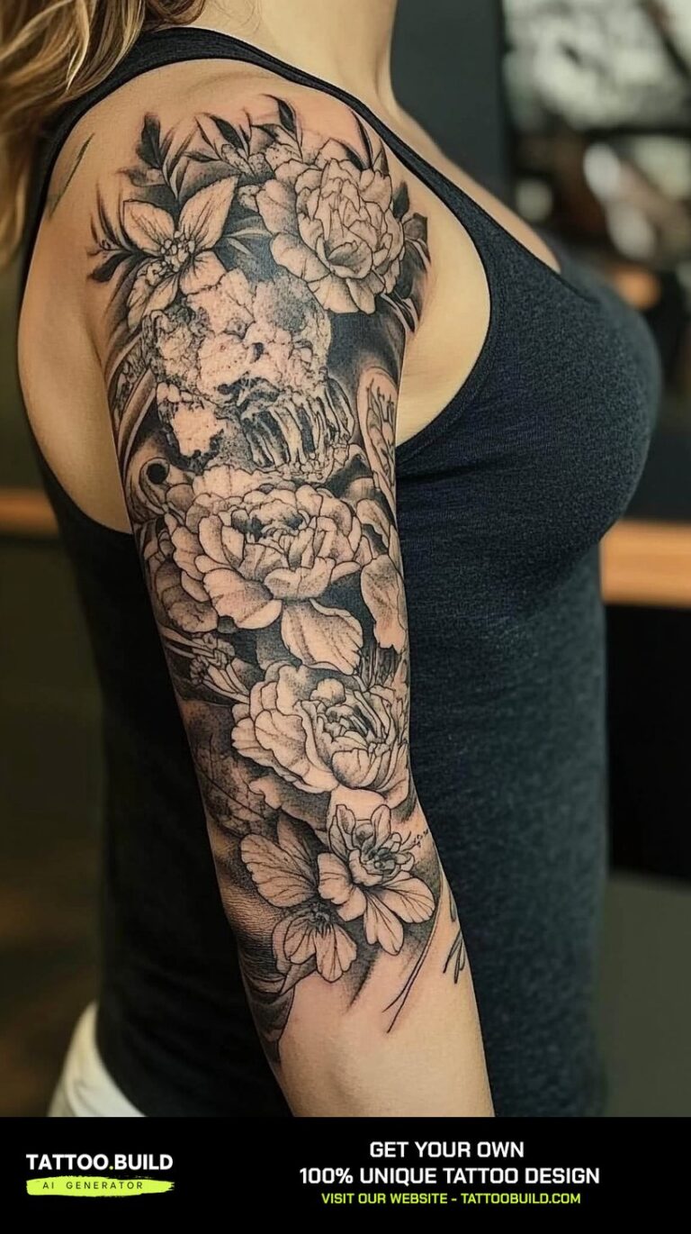 Beautiful Women’s Floral Upper Arm Tattoo Ideas - Tattoo Build