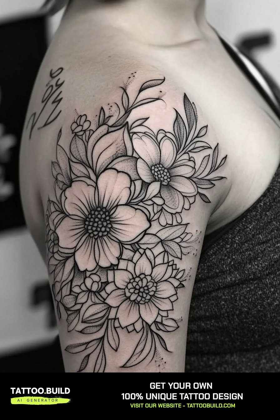 The Timeless Elegance of Floral Shoulder Tattoos for Women: 48 Stunning ...