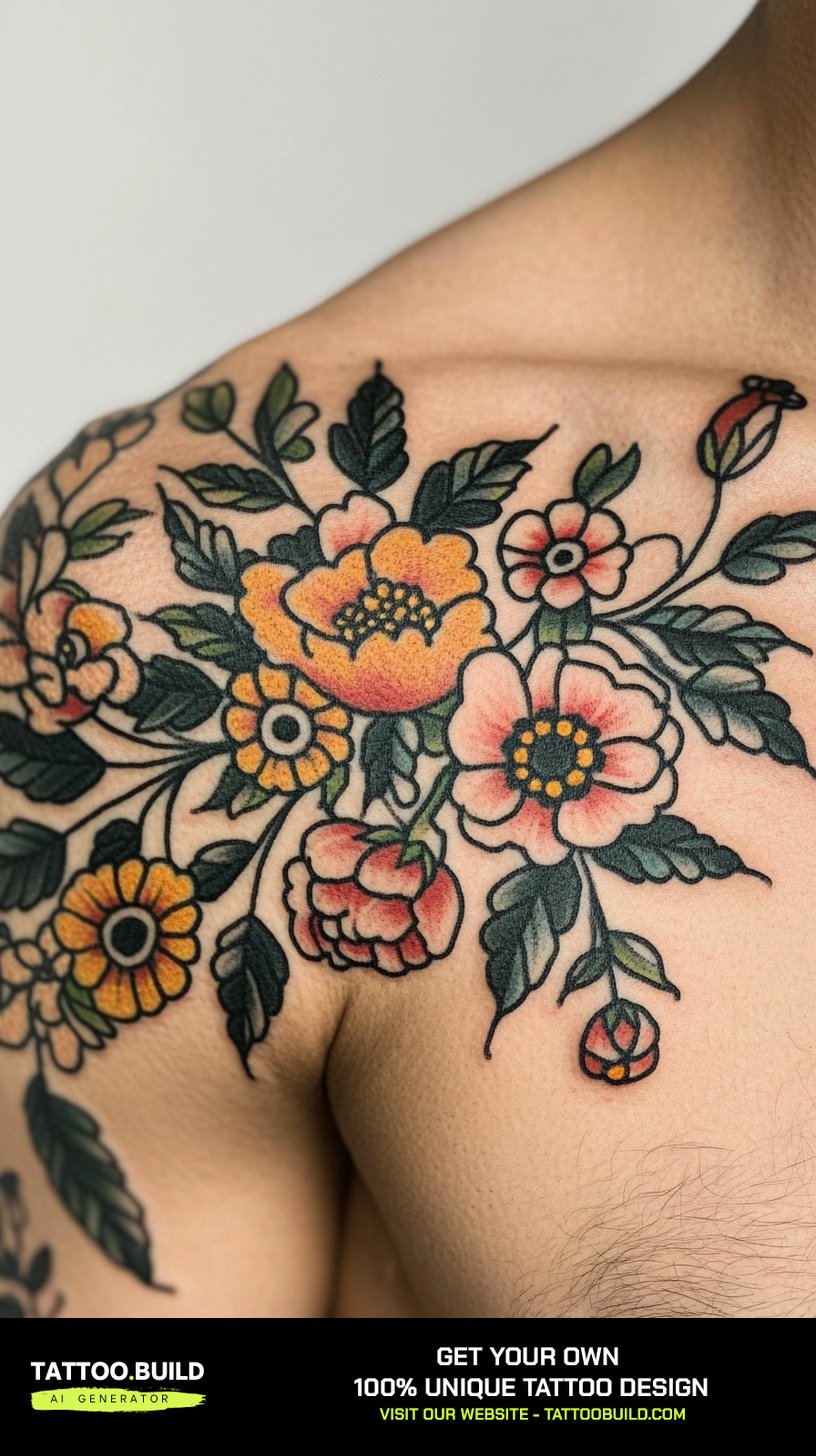 28 Cool Men’s Floral Tattoo Designs - Tattoo Build