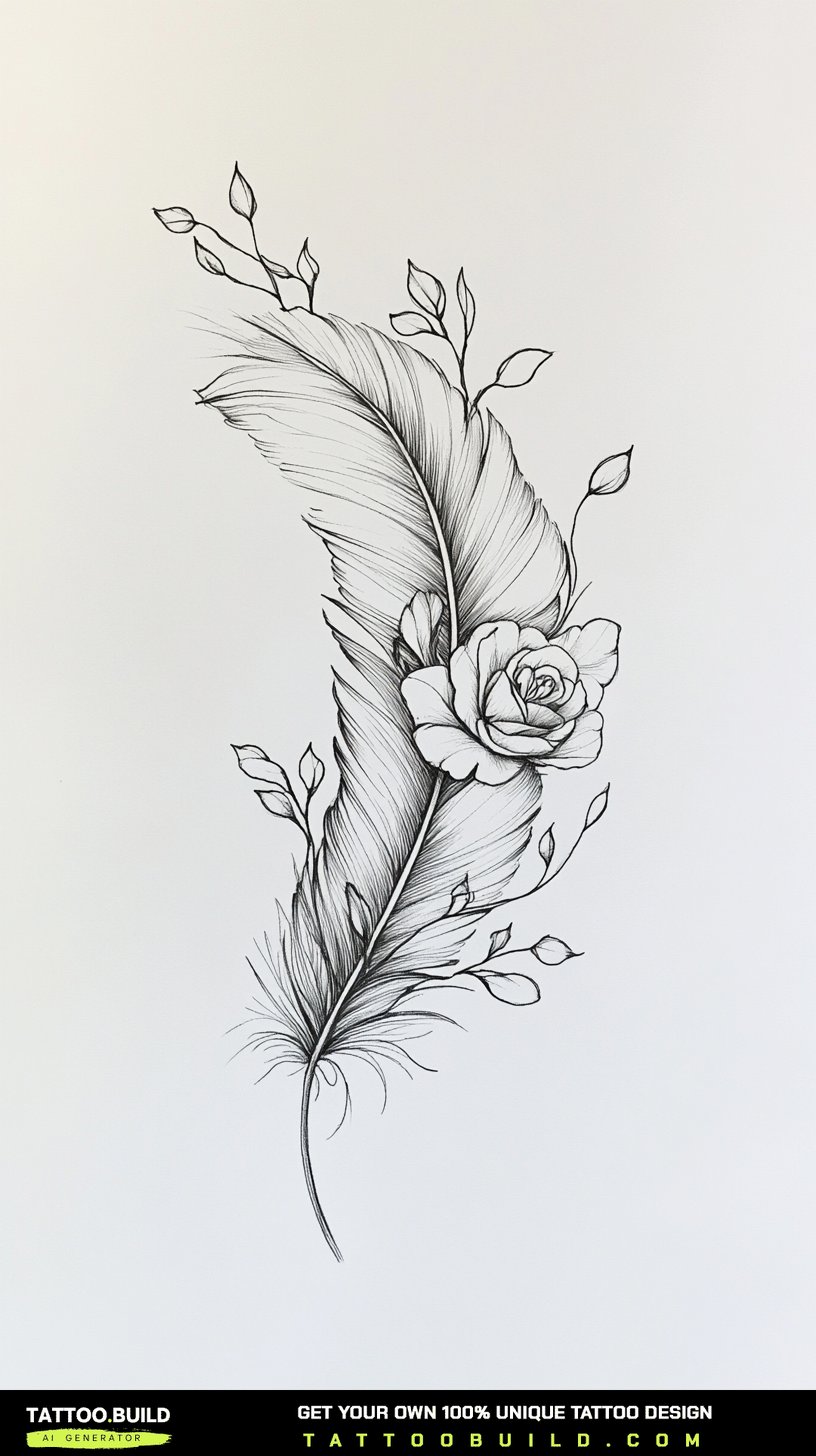 Feather Tattoo Drawings for Females - Tattoo Build