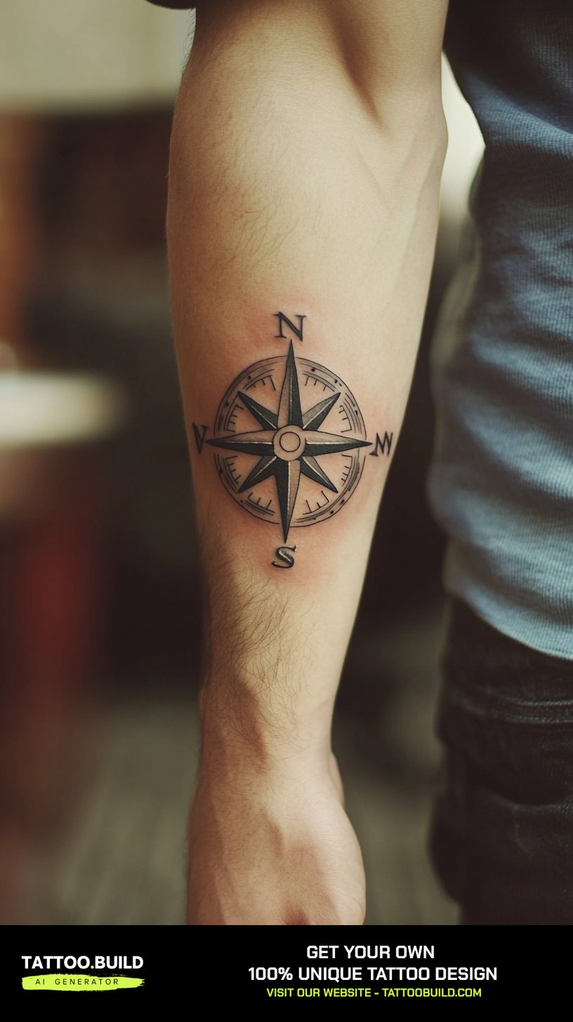 30+ Compass Forearm Tattoo for Guys - Tattoo Build