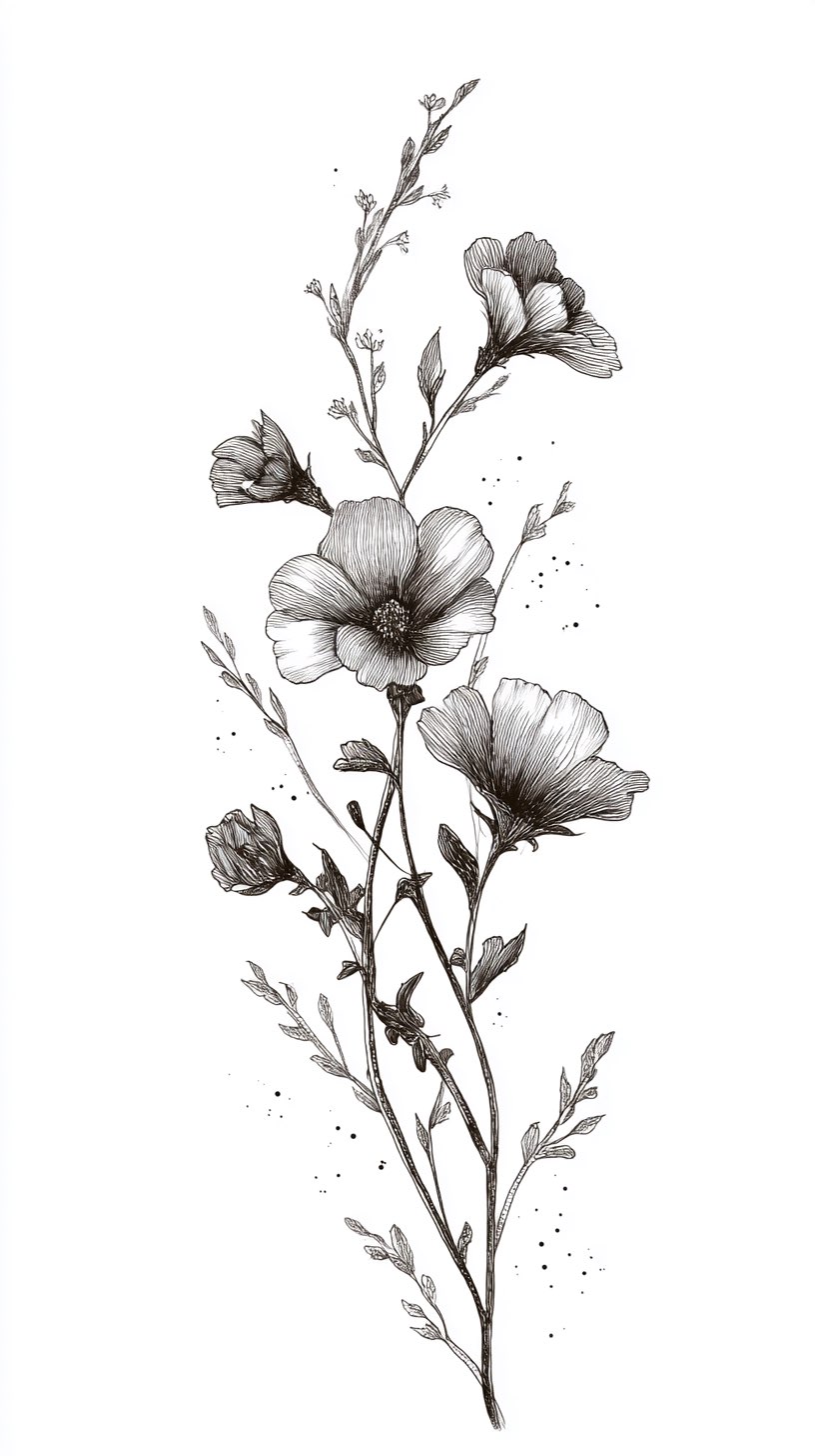 Floral Tattoo Drawings - Tattoo Build